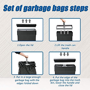 Automatic Trash Can 13 Gallon Garbage Bin Waste Bins with Lid Garbage Can Touch Free Trash Can Sensor Kitchen Waste Bin for Bedroom Bathroom Home Office, Black