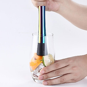 YFS Professional Stainless Steel Cocktail Muddler, Durable Easy to Use Bar Tool, Copper