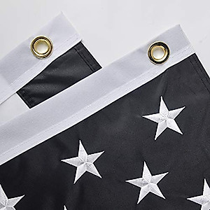 Thin Blue Line Flag, 3x5 FT Blue line Flag Made in US, with Embroidered Stars, Sewn Stripes, Brass Grommets, UV Protection, 300D Nylon Black White and Blue