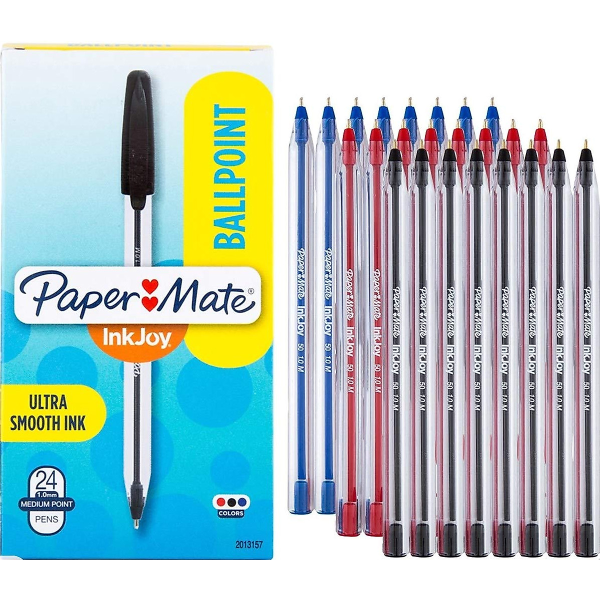 Paper Mate InkJoy 50ST Ballpoint Pens, Medium Point (1.0mm), Assorted Colors, 24 Count