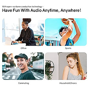 ELIBOM Bone Conduction Headphones Bluetooth 5.3, Extendable to 128GB MP3 Player, Wireless Open-Ear Headphones with Mic, Lightweight Sports Headset for Running/Cycling/Workouts/Climbing, Orange