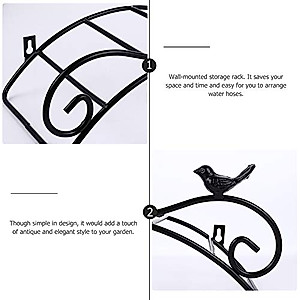 YARNOW 2pcs Tube Bracket Yard Bird Pipe Pressure Patio Nozzles Tools Mounted- with Vintage Keep Car Black Hook Accessory Wire Garden Metal Organizer Antique Inch Mount Your Washer Water