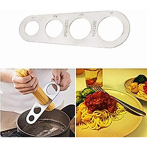 Pack of 2 Stainless Steel Spaghetti Pasta Measuring Tool with 4 Serving Portion to Properly Measure Spaghetti- Salesdude Kitchen Gadgets, Silver, 7-1/4 inches, c-30