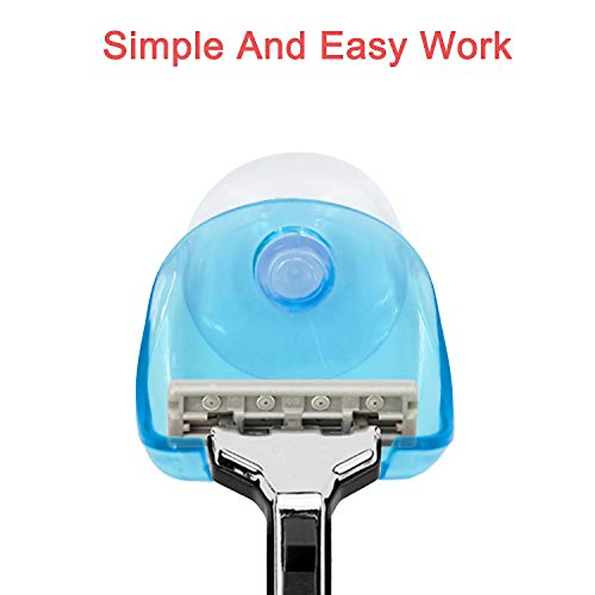 2 Package Suction Grip Razor Holder,Plastic Super Suction Cup Razor Rack,Suction Razor Hook Razor Cup Shaver Storage for Bathroom Shower Room Wall (Clear Blue)