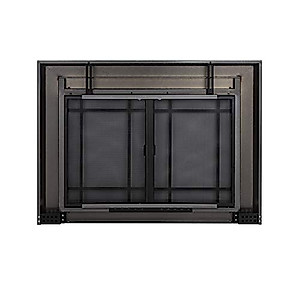 Pleasant Hearth Edinburgh Glass Firescreen Gunmetal - Small