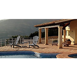 PolyTEAK Adirondack Chair, All Weather Outdoor Patio Furniture for Porches, Decks, and Pool Side, Element Collection, Grey