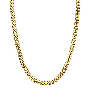 Evegfts Gold Chain for Men, 5MM Mens Chain Cuban Link Chain Necklace for Men Women Boy Girls Super Sturdy Shiny 20 Inch