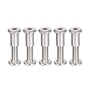 uxcell Screw Post Fit for 3/8"(10mm) Hole Dia, Male M8x30mm Belt Buckle Binding Bolts Leather Fastener Carbon Steel 5 Sets