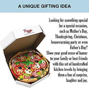 Eleville Funny Kitchen Towels Set of 4 Pizza Theme Stylish Dish Towels Set Kitchen Hand Towels Decorative Dish Towels Housewarming Holiday for Mom and Friends KTN006