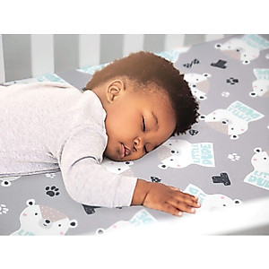 GRSSDER Stretchy Ultra Soft Jersey Knit Fitted Pack n Play Sheets 2 Pack, Playard Sheets for Baby Girls and Boys, Universal Fit for Pack N Plays Safe and Snug, Cute Bear and Deer