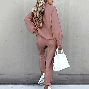 Womens Oversized Sweatsuits Batwing Sleeve Lounge Sets Casual Top and Pants 2 Pcs Outfits Sweatshirts Sweatpants with Pockets