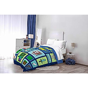 Minecraft Good Day Twin/Full Cooling Comforter - Super Soft Kids Bedding Features Creeper- Fade Resistant Polyester Microfiber Fill (Official Minecraft Product)