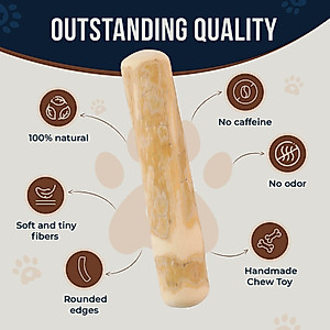 GOWGOW Wooden Chews for Dogs & Natural Dog Rope Toys, 2 Pack Size Small - 100% Natural Chews for Dogs Teething, Stress Relief, Dental Health, Organic Dog Toys