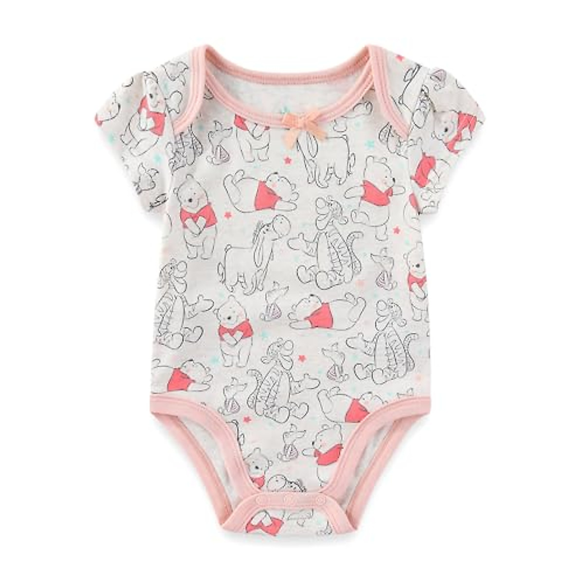 Disney Dumbo, Princess Or Winnie the Pooh Girls 3 Pack Bodysuit for Newborn and Infants