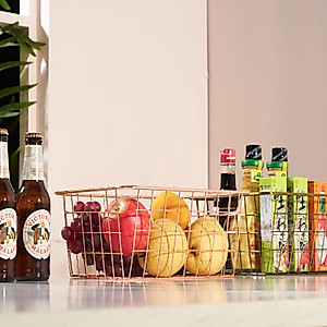 Wire Storage Baskets, Household Pantry Baskets 4 Pack, Wire Baskets For Organizing, Countertop, Closet, Bedroom, Bathroom, Make Life Tidier Metal Basket