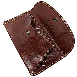 Floto Roma Clutch Women's Leather Snap Wallet Organizer (Vecchio Brown)