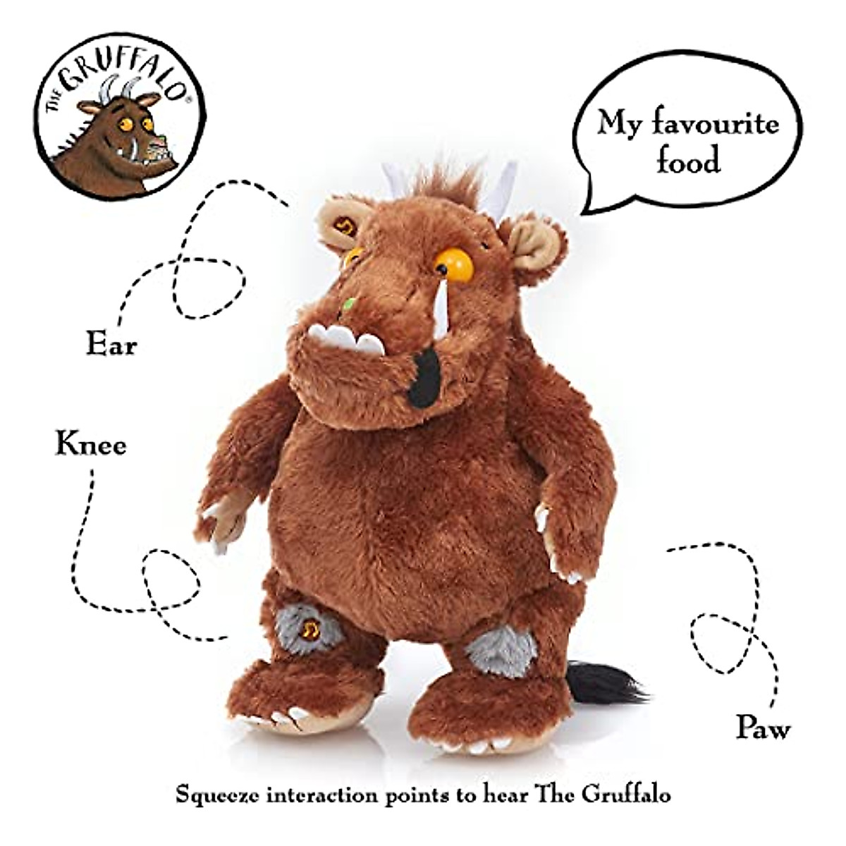 WOW! STUFF The Gruffalo Interactive Plush | Official Talking 12" Soft Toy from The Julia Donaldson Childrens Books and Films | Unlock The Bonus Phrases | for Boys and Girls Aged 2+
