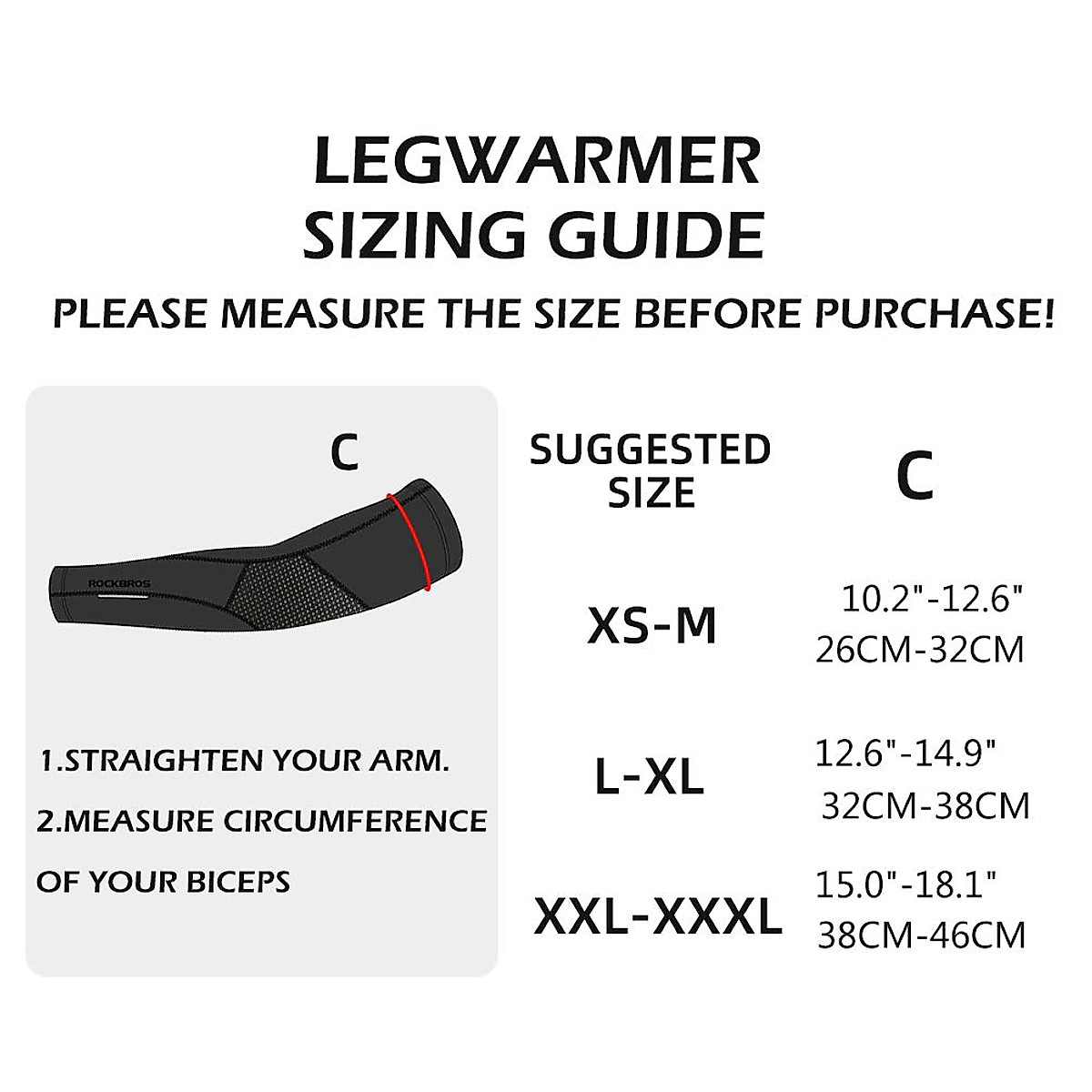 ROCKBROS Thermal Arm Warmer for Men & Women Arm Sleeves for Cycling Running, Autumn & Winter Windproof Warm Fleece Thermal Cycling