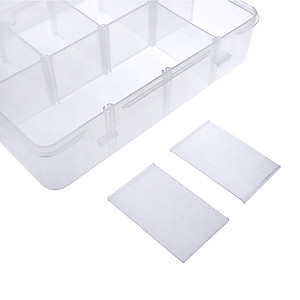 Xiaoyztan 8-Grid Snack Box Container with Removable Dividers Plastic Organizer Box for Candies Snacks Electronics Jewelry Small Parts (7.3in x 4.9in)