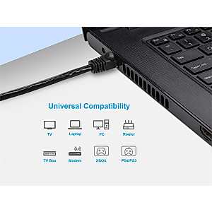 Monoprice 0.5FT 24AWG Cat6 550MHz UTP Ethernet Bare Copper Network Cable - Black