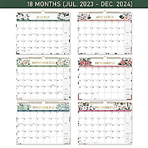 2023-2024 wall Calendar - Calendar 2023-2024 with Julian Date, July 2023 - December 2024, Twin-Wire-Bound, 14.8”x 11.57”, Thick Paper Perfect for Organizing & Planning, 6 Different Background Patterns