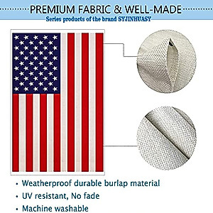 USA Garden Flag Double Sided American Flag Garden Flag Thick Weatherproof Burlap 4th of July Garden Flag ​US Garden Flag Perfect Decor for Outdoor Yard Porch Patio Farmhouse Lawn,12x18Inch