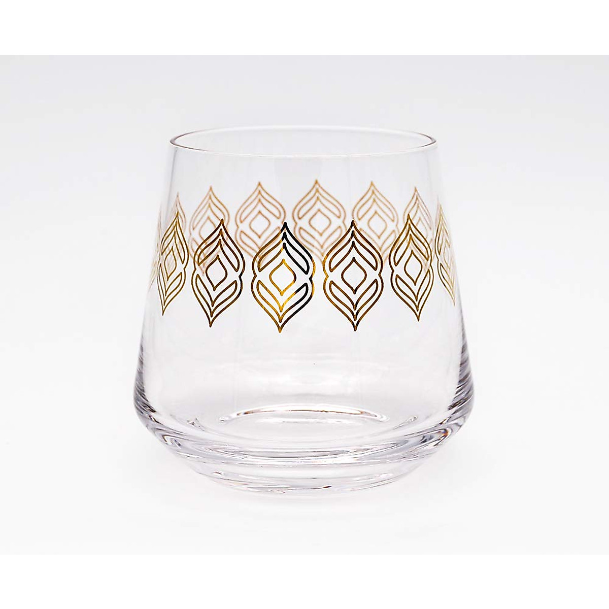 Alchemade Set Of 2 Whiskey Glasses With Metallic Design - 16 Oz Lowball For Cocktails, Old Fashioned, Manhattan, Bourbon, Or Scotch - Stemless Wine Glass Or Use For Any Beverage Of Choice