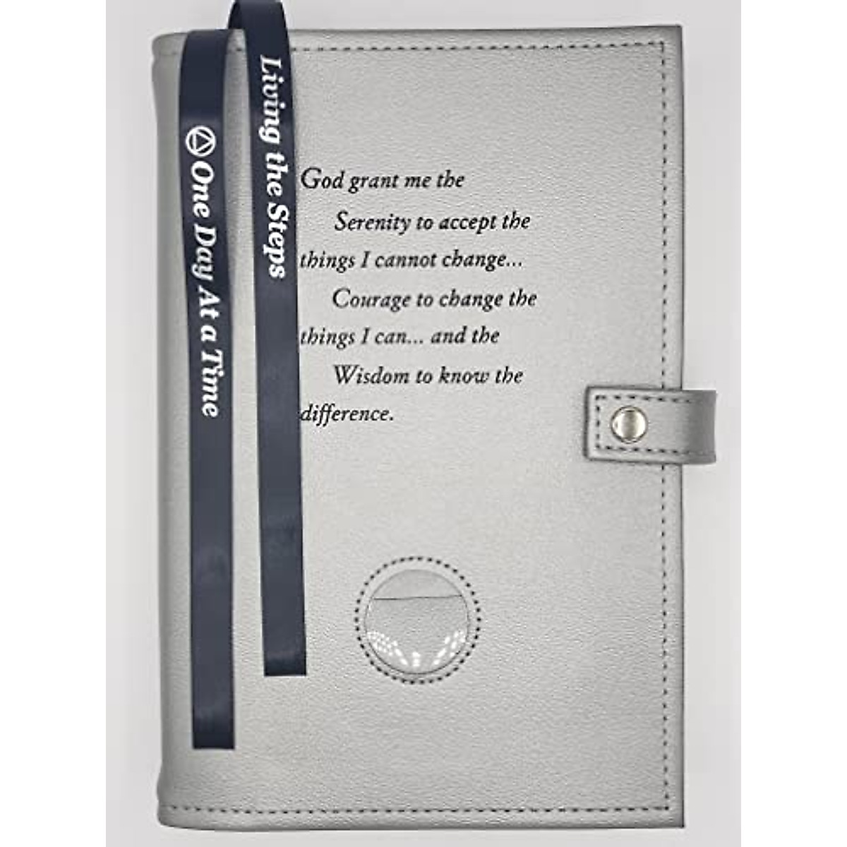 Culver Enterprises Paperback Giant Print Deluxe Double Alcoholics Anonymous AA Big Book & 12 Steps & 12 Traditions Book Cover Coin Holder Nickel