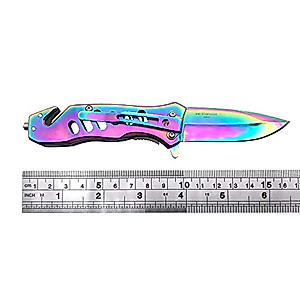 ALBATROSS EDC Cool Sharp Tactical Folding Pocket Knife,SpeedSafe Spring Assisted Opening Knifes with Liner Lock,Pocketclip,Glass Breaker,Seatbelt Cutter(Multi)