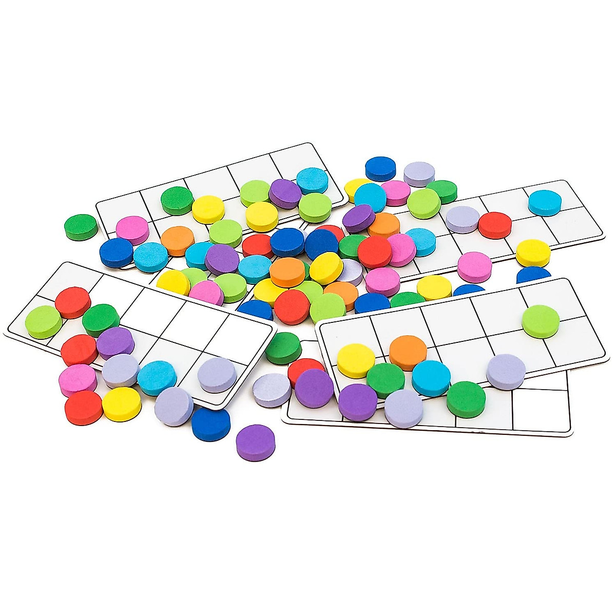 Junior Learning Ten Frames Rainbow Set,Multi,1.96 H x 5.91 L x 7.8 W,JL614
