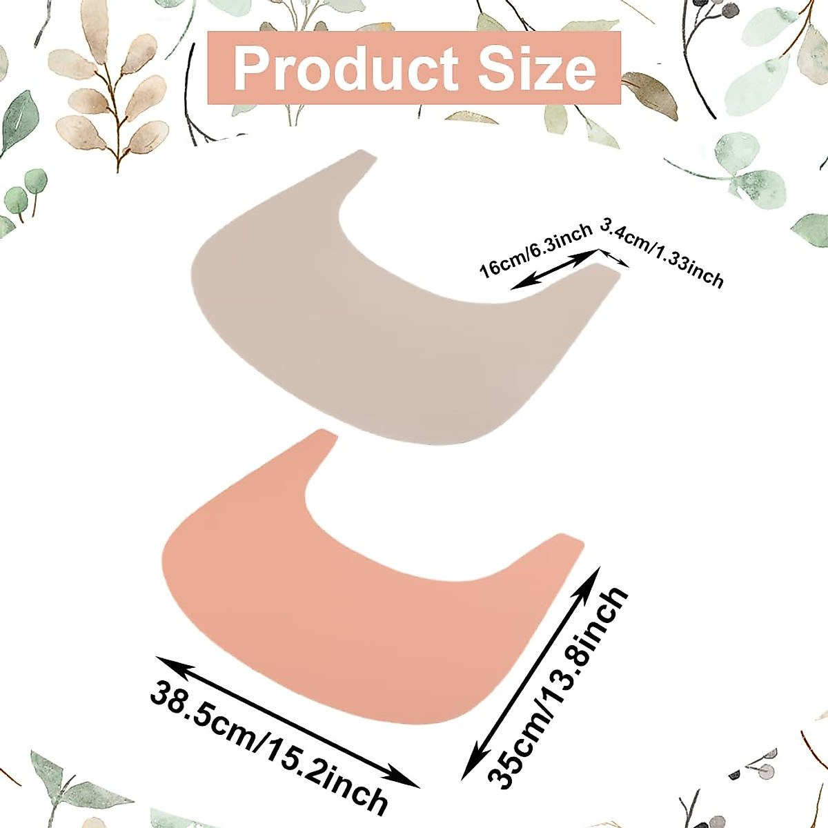 2 Pcs Silicone High Chair Placemat for Stokke Tripp Trapp Chair,Baby High Chair Tray Finger Foods Placemat for Baby, Toddlers(Bean Paste and Light Gray)