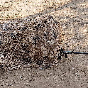 LOOGU Bulk Rolls of Camouflage Netting for Photography Background Camo Decorative Net and Hunting Blinds (Desert Digital, 1.5x5M=5x16.4ft)