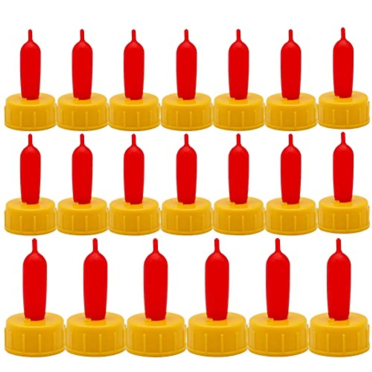 APlayfulBee Goat Nipple 25Pcs Cow Calf Milk Drink Nipple Soft Silicone Goat Milk Bottle Topper Feeding for Sheep Goat Pup Dog Farm Supplies (Yellow)