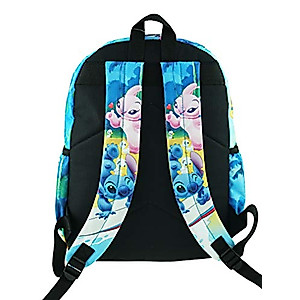 Lilo And Stitch Deluxe Oversize Print Large 16" Backpack with Laptop Compartment - A19563 Multi-color