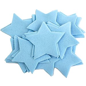 Playfully Ever After 1 Inch 140pc Felt Stars (Light Blue)