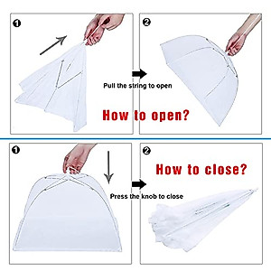 Mesh Food Covers for Outdoors,2 Extra Large 40"X24" and 2 Pack 17"X17" Pop-Up Mesh Food Tent Umbrella Food Cover for Outside Picnic Accessories BBQ Camping Party Keep Out Fly Bug Mosquito