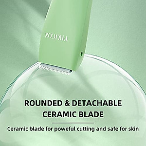 VIKICON Body Hair Trimmer for Men and Women: Electric Groin & Ball Shaver,Cordless Trimmer Clippers Ultimate Male Hygiene Razor, Replaceable Ceramic Blade Heads with Charging Dock,Green