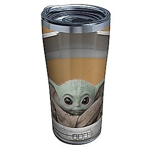 Tervis Star Wars - The Mandalorian Child Stare Triple Walled Insulated Tumbler Travel Cup Keeps Drinks Cold & Hot, 20oz Legacy, Stainless Steel