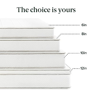 ZINUS 12 Inch Foam and Spring Hybrid Mattress [New Version], King, Fiberglass Free, Medium Firmness, Durable Support, Certified Safe Foams & Fabric, Mattress in A Box