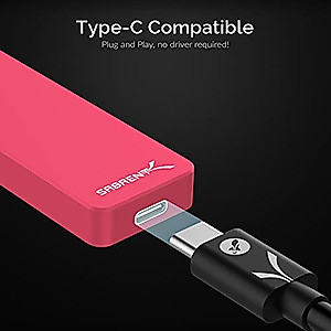 SABRENT 1TB Rocket Nano External Aluminum SSD Up to 1000MB/s (Red) (SB-1TB-NANO-RED)