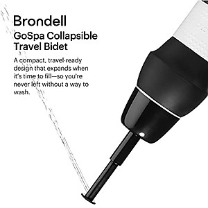 Brondell Bidet GoSpa Collapsible Travel Bidet, Compact and Discreet, with Travel Bag, 500ml, in Black