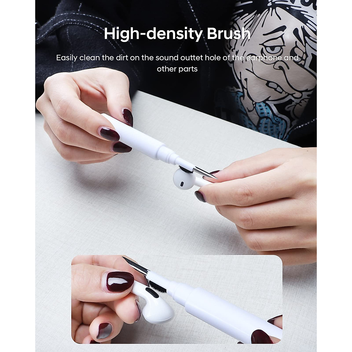 AGhappy Cleaner Kit for Airpods 1 2 3, 6 in 1Multi-Function Cleaning Pen for Earbuds Bluetooth Earphones Case Soft Brush Tools for Lego Huawei Samsung MI Earbuds PC Laptop Pro Camera Lens