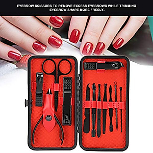 12pcs Manicure Set, Stainless Steel High Hardness Good Toughness Mens Grooming Kit, Easy to Carry Wear Resistance Pedicure Kit, for Nail File Polish