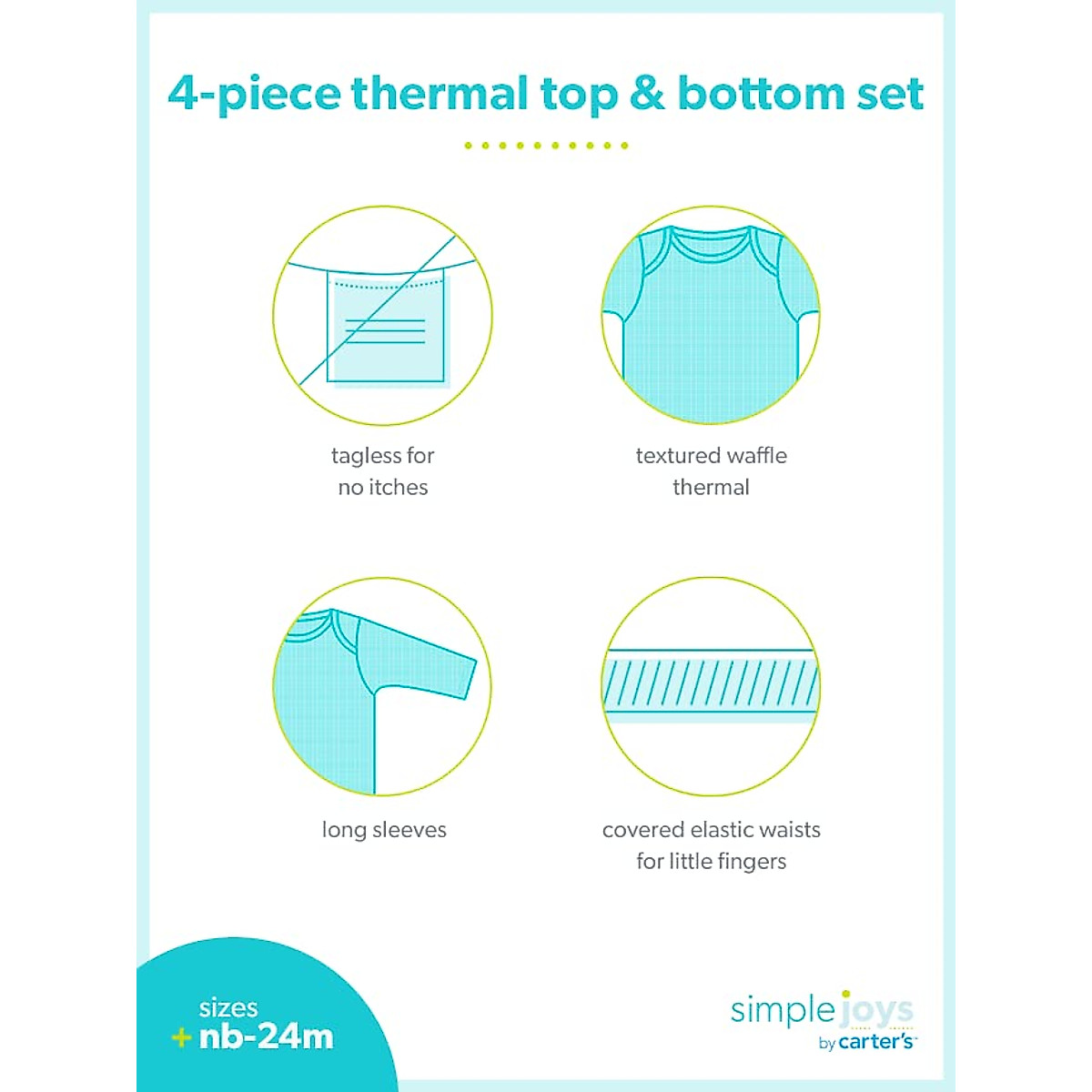 Simple Joys by Carter's Baby Boys' 4-Piece Textured Set, Gold/Blue, 3-6 Months