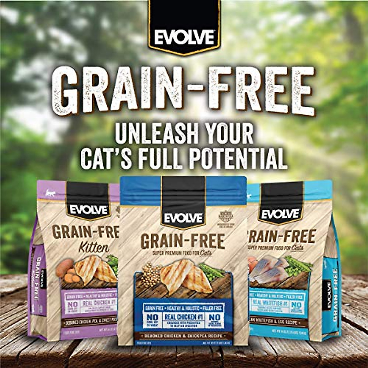 Evolve Pet Food Grain Free Deboned Chicken, Pea and Vegetable Recipe Cat Food Grain Free Deboned Chicken, Pea, and Veggies 3 Pound (Pack of 1)