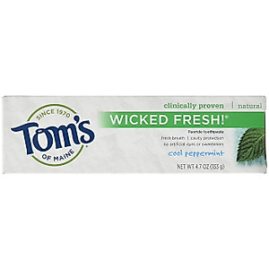 Tom's of Maine Wicked Fresh Cool Fluoride Toothpaste, Peppermint, 4.7 Ounce (Pack of 6)