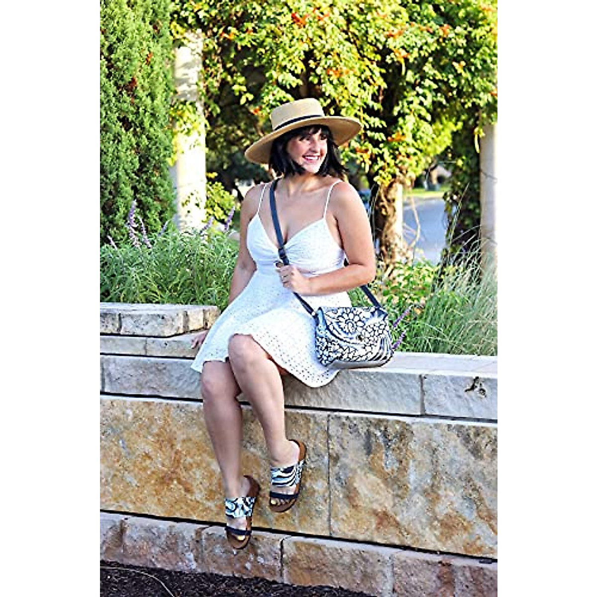 Anna by Anuschka Women's Genuine Leather Flap-Over Cross Body | Hand Painted Original Artwork | Patchwork Pewter