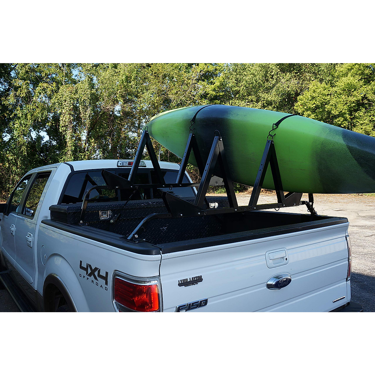 Viking Solutions Truck Bed Kayak/SUP Rack - Adjustable Heavy-Duty Powder-Coated Steel Construction Supports 150lbs