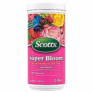 Scotts Super Bloom Water Soluble Plant Food, 2 lb - NPK 12-55-6 - Fertilizer for Outdoor Flowers, Fruiting Plants, Containers and Bed Areas - Feeds Plants Instantly