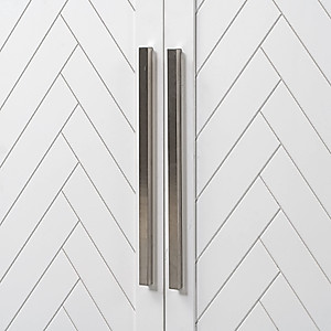 Knocbel Modern Buffet Sideboard Storage Cabinet with 4 Doors and 4 Adjustable Shelves, Entryway Hallway Foyer Long Console Table Cupboard Coffee Bar Cabinet (White)